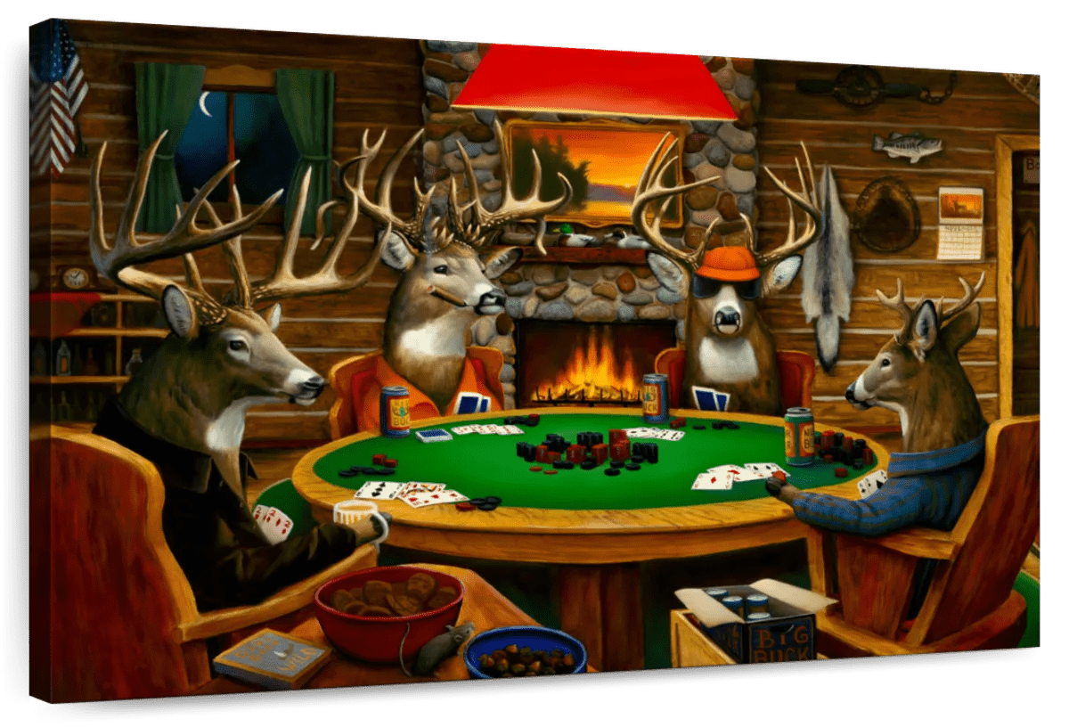 Elephant Stock Deer Camp Wall Art - Horizontal Canvas Wall Art - Living ...