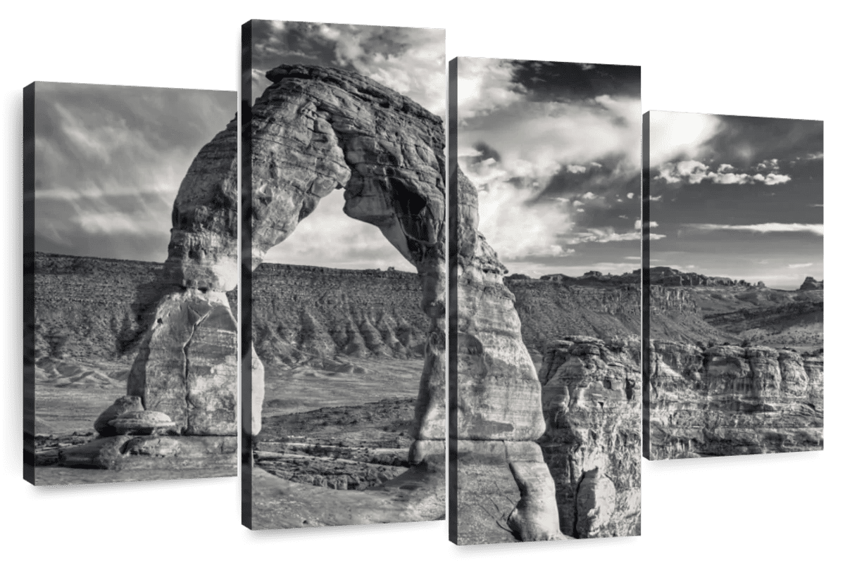 Elephant Stock Delicate Arch Bw Wall Art - Horizontal Multi Panel ...