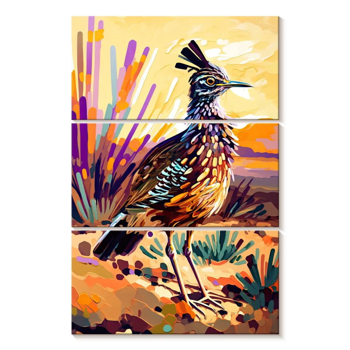 Elephant Stock Desert Roadrunner Wall Art - Vertical Multi Panel Canvas ...