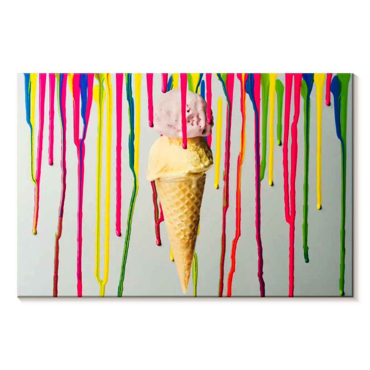 Elephant Stock Dripping Ice Cream Wall Art - Horizontal Canvas Wall Art ...