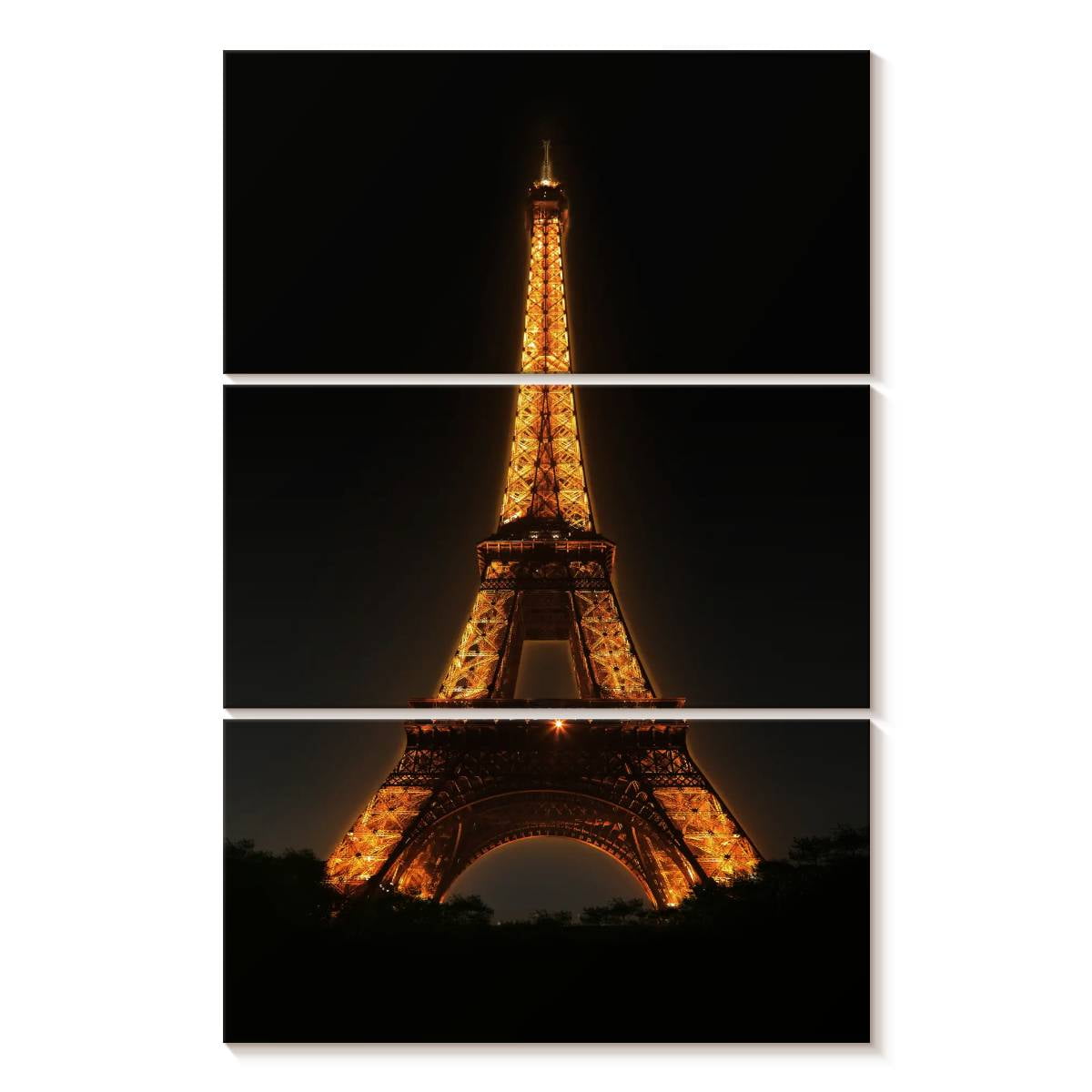 Elephant Stock Eiffel Tower At Night Wall Art - Vertical Multi Panel ...