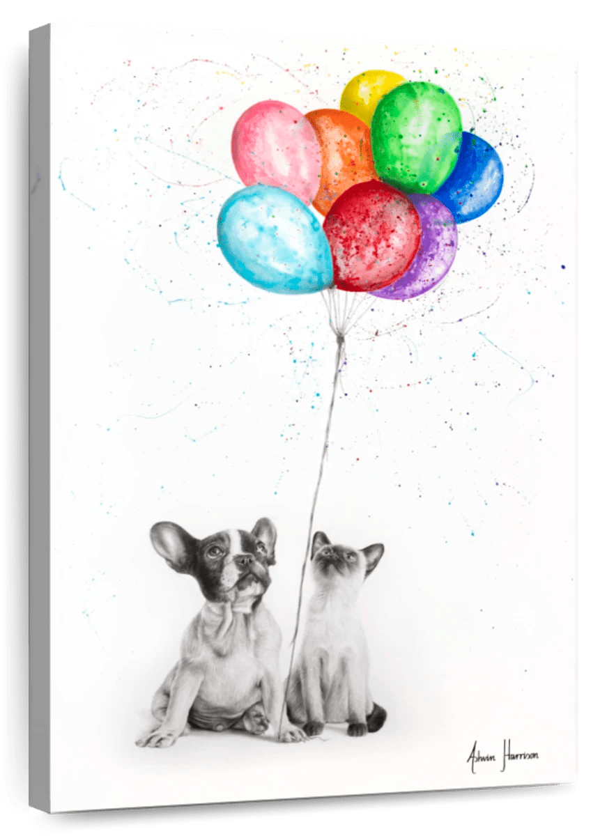 Elephant Stock The Eight Balloons Wall Art - Vertical Canvas Wall Art ...