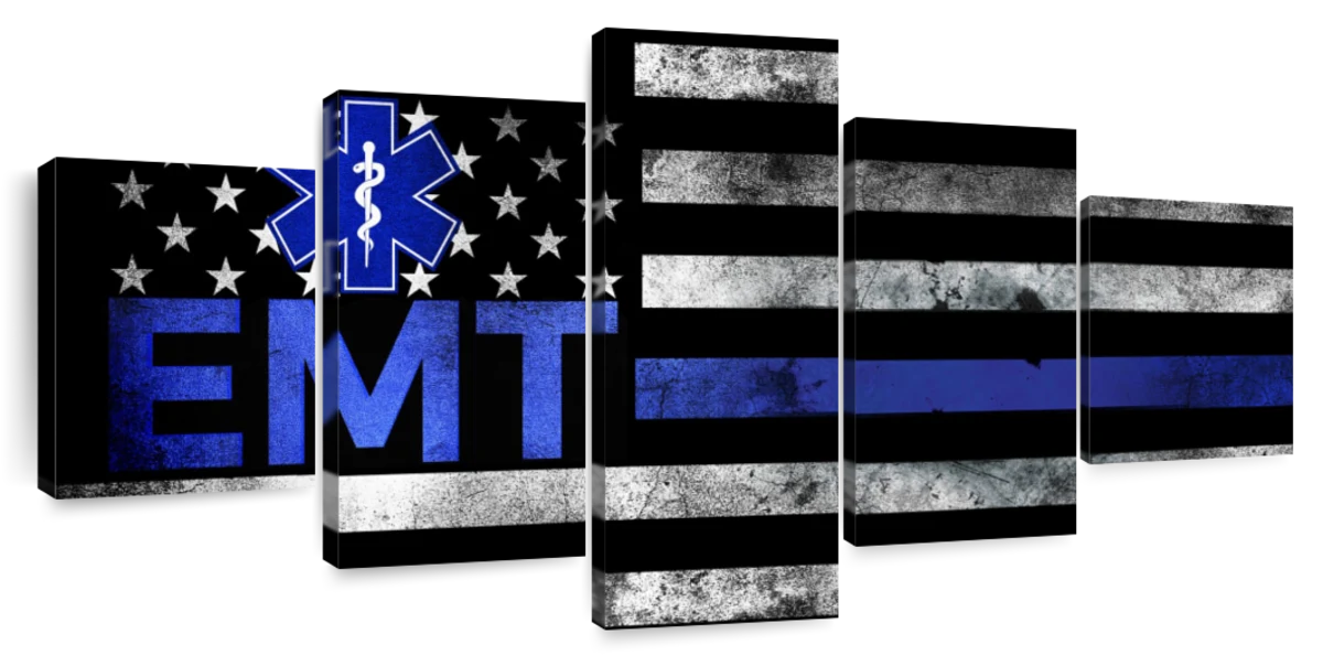 Elephant Stock Emt Flag Wall Art - Horizontal Multi Panel Canvas ...