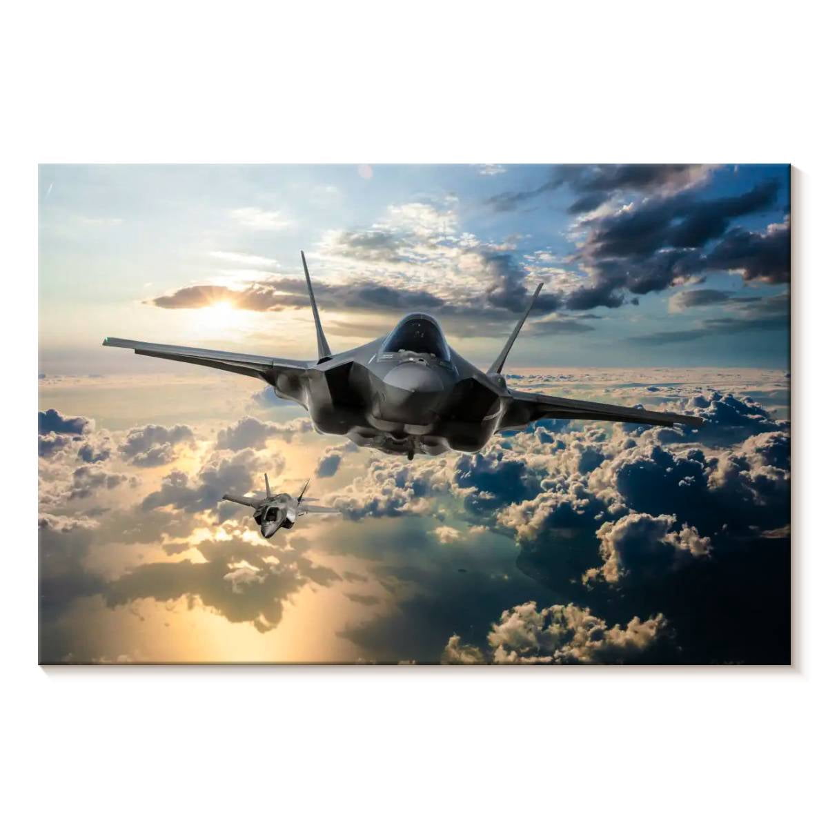 Elephant Stock F35 Fighter Jet Wall Art - Horizontal Canvas Wall Art ...