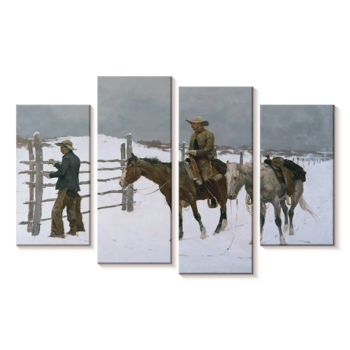 Elephant Stock The Fall Of The Cowboy Wall Art - Horizontal Multi Panel ...