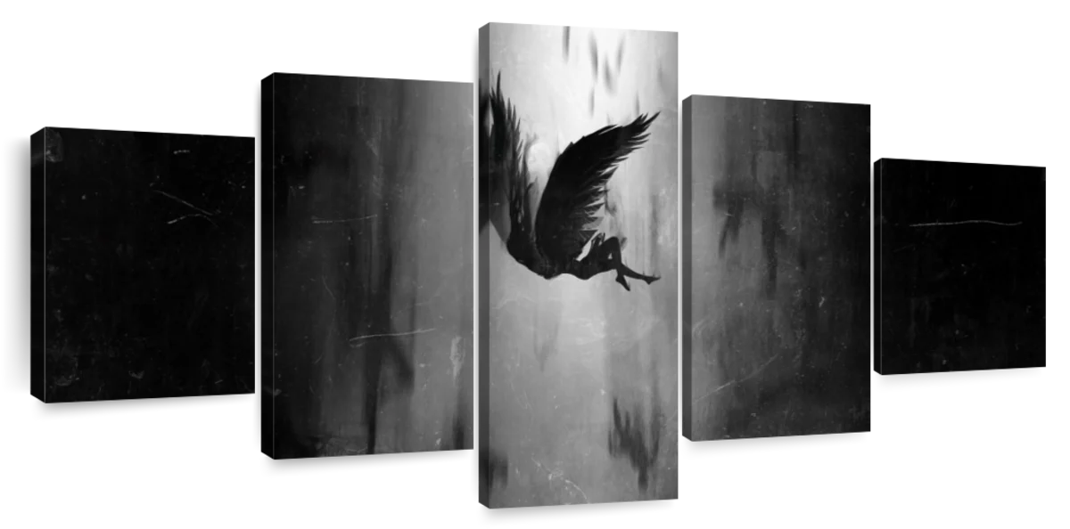 Elephant Stock Fallen Angel Lucifer Wall Art - Horizontal Multi Panel ...