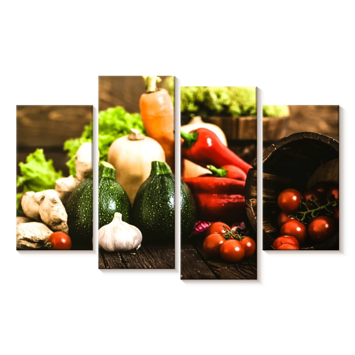 Elephant Stock Farm Fresh Vegetables Wall Art - Horizontal Multi Panel ...