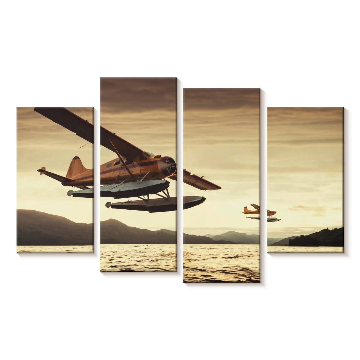Elephant Stock Float Planes Wall Art - Horizontal Multi Panel Canvas ...