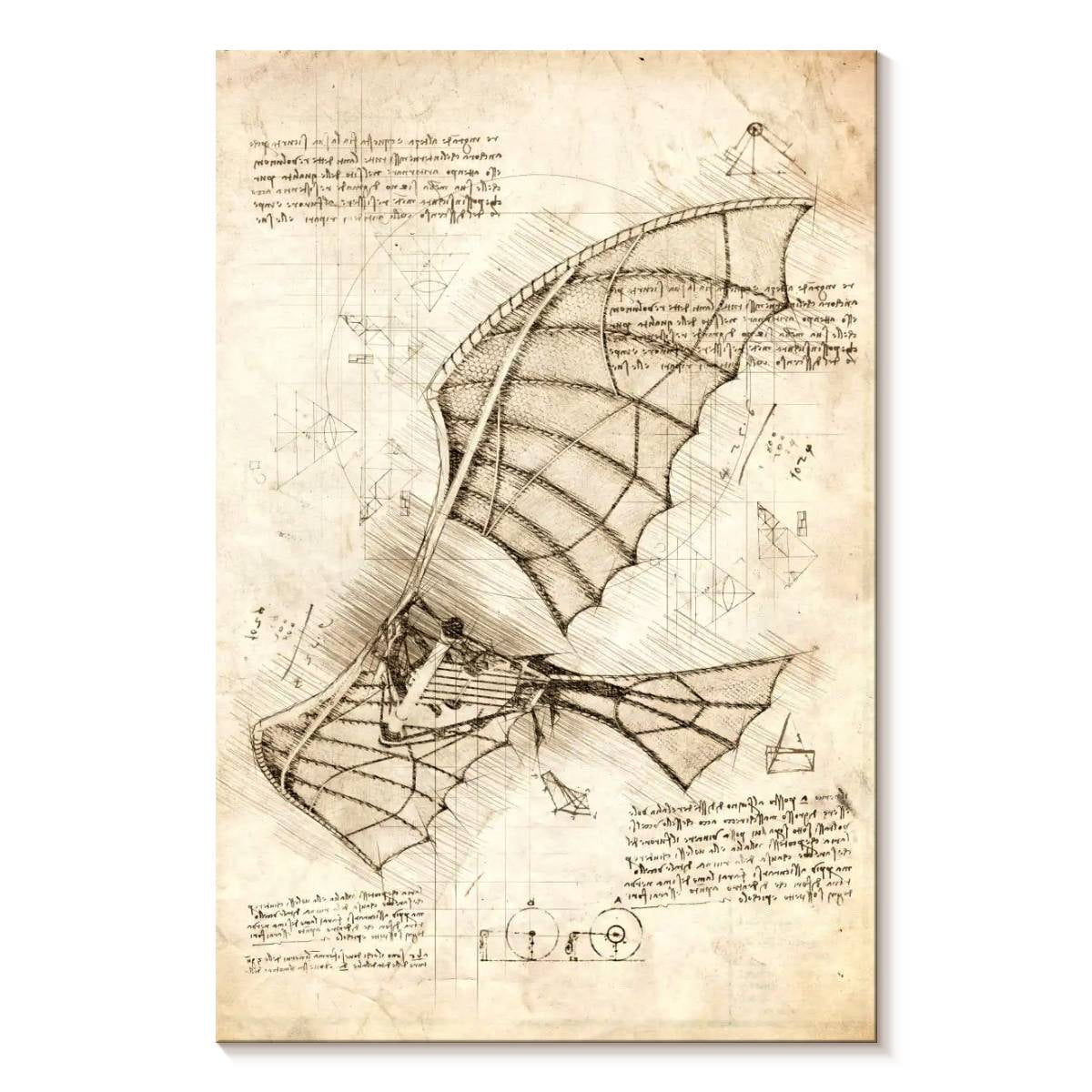 Elephant Stock Flying Machine Leonardo Da Vinci Wall Art - Vertical ...
