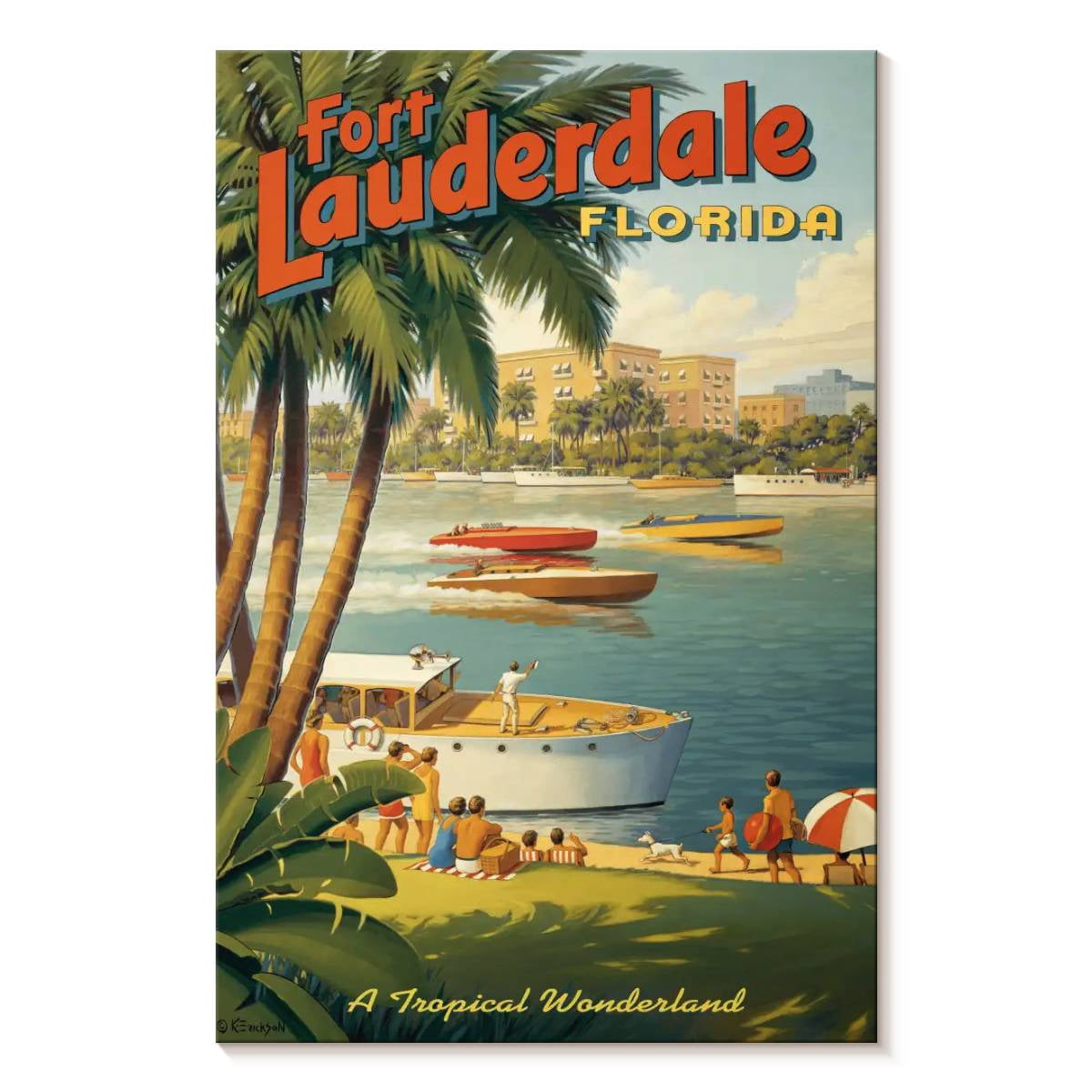 Elephant Stock Fort Lauderdale Florida Wall Art - Vertical Canvas Wall ...