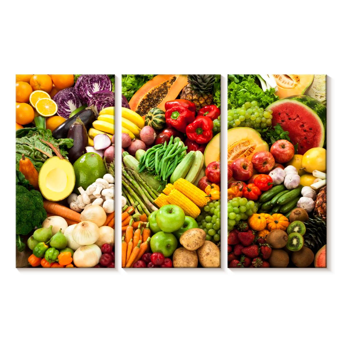 Elephant Stock Fresh Fruits And Veggies Wall Art - Horizontal Multi ...