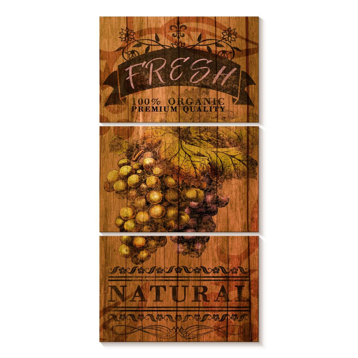 Elephant Stock Fresh Grapes Wall Sign Wall Art - Vertical Multi Panel ...