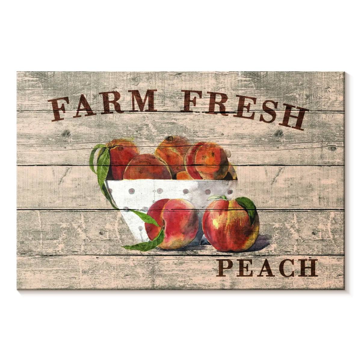 Elephant Stock Fresh Peach Wall Sign Wall Art - Horizontal Canvas Wall ...