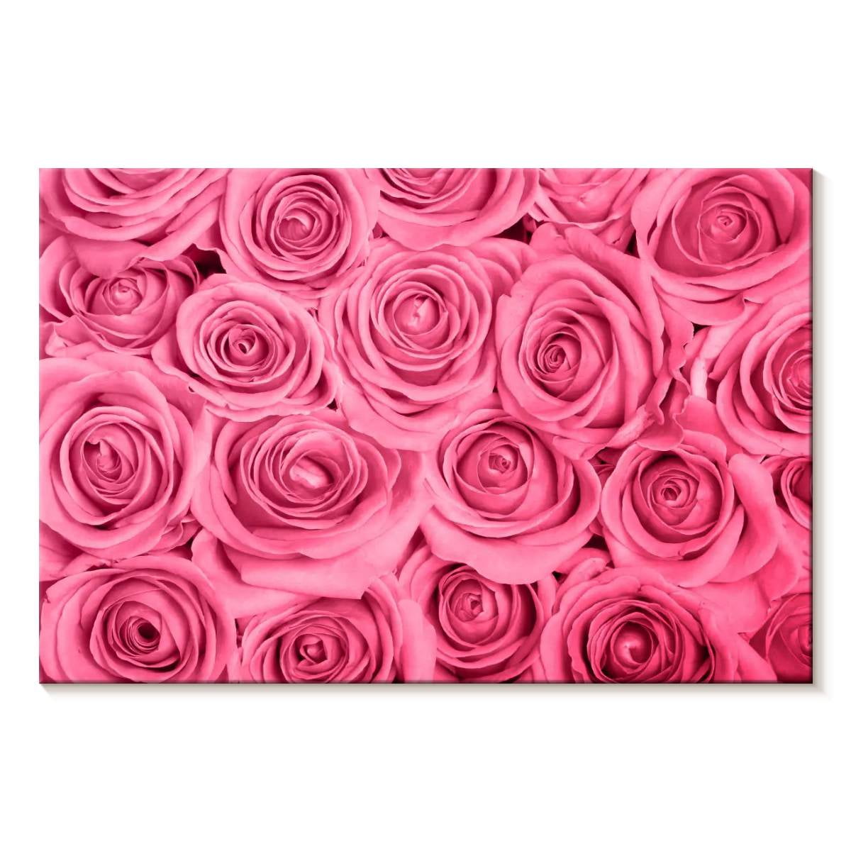 Elephant Stock Fresh Pink Roses Wall Art - Horizontal Canvas Wall Art ...