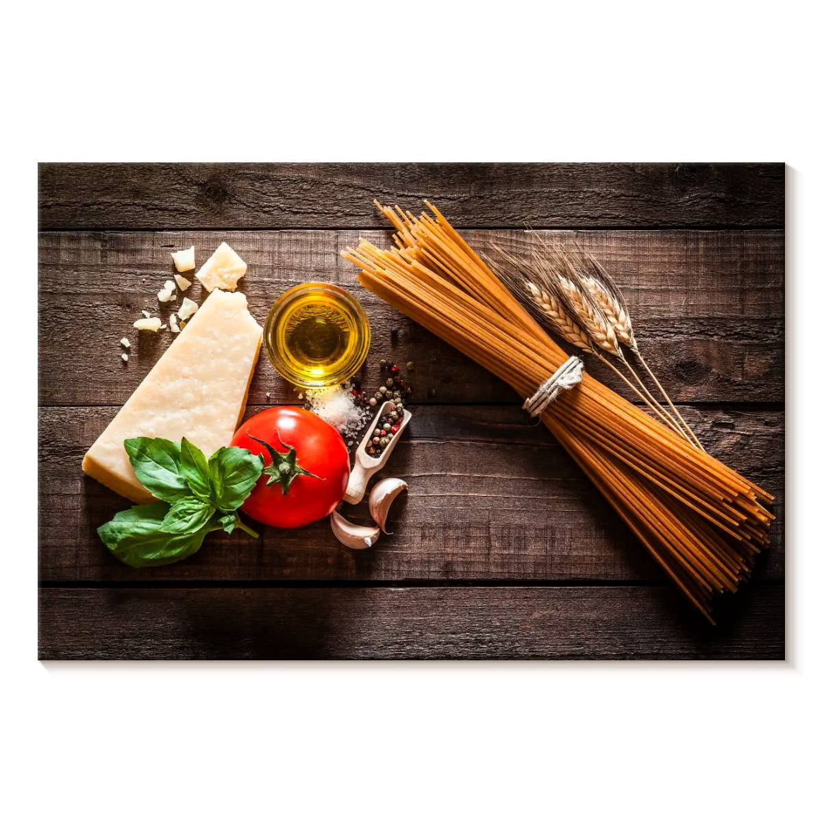 Elephant Stock Fresh Spaghetti Ingredients Wall Art - Horizontal Canvas ...