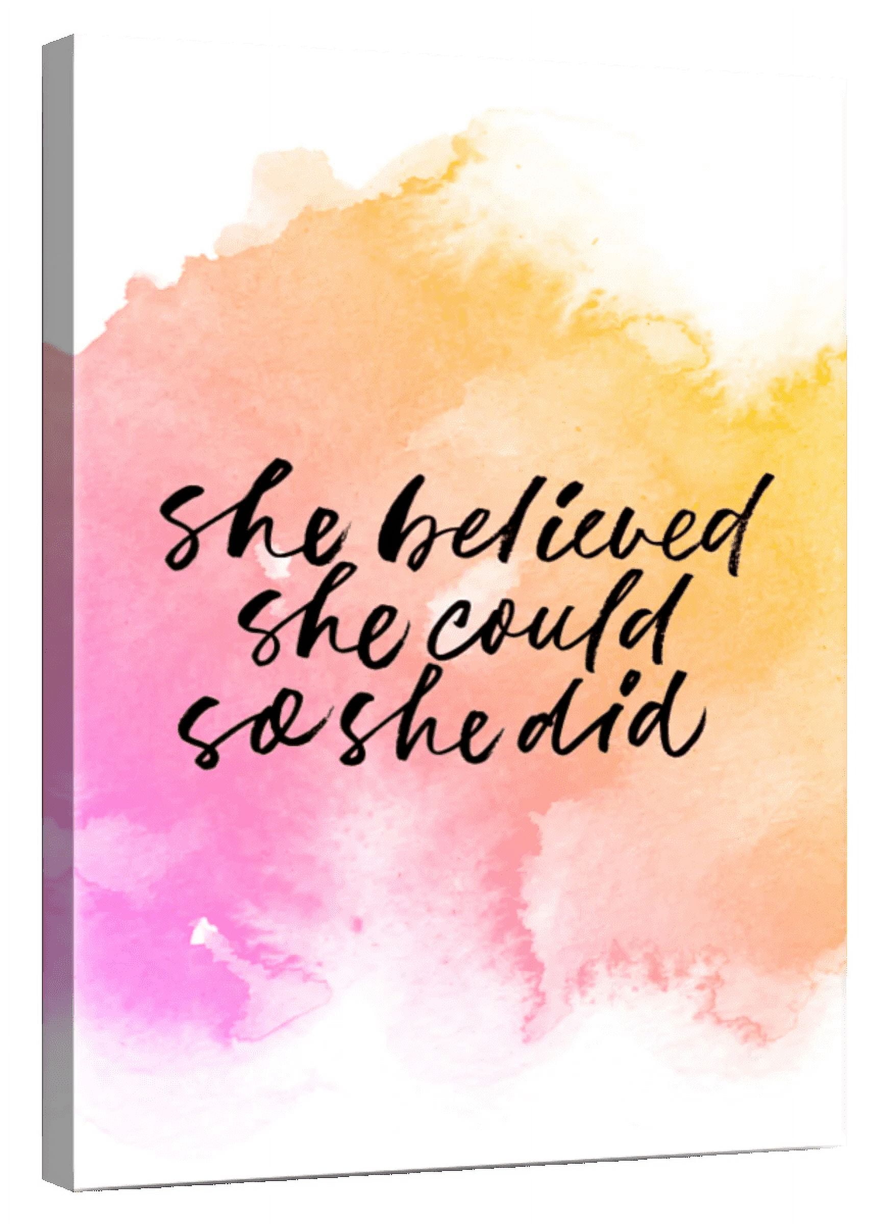 Elephant Stock Girl Power Quote On Believing Wall Art - Vertical Canvas ...