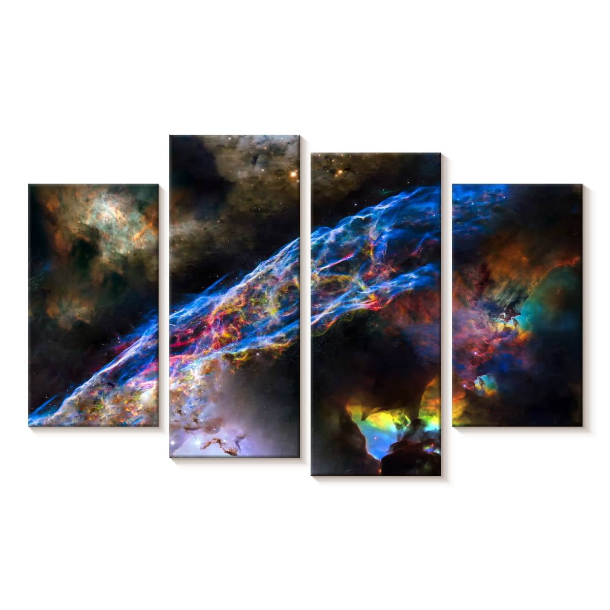 Elephant Stock Glowing Veil Nebula Wall Art - Horizontal Multi Panel ...