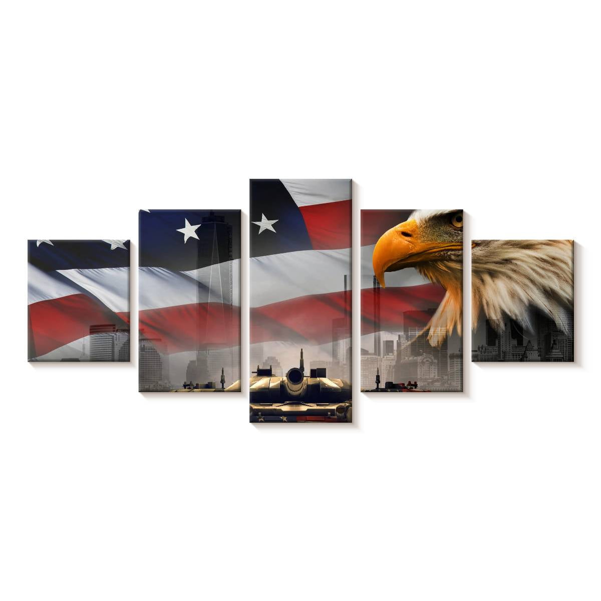 Elephant Stock In God We Trust Wall Art - Horizontal Multi Panel Canvas ...