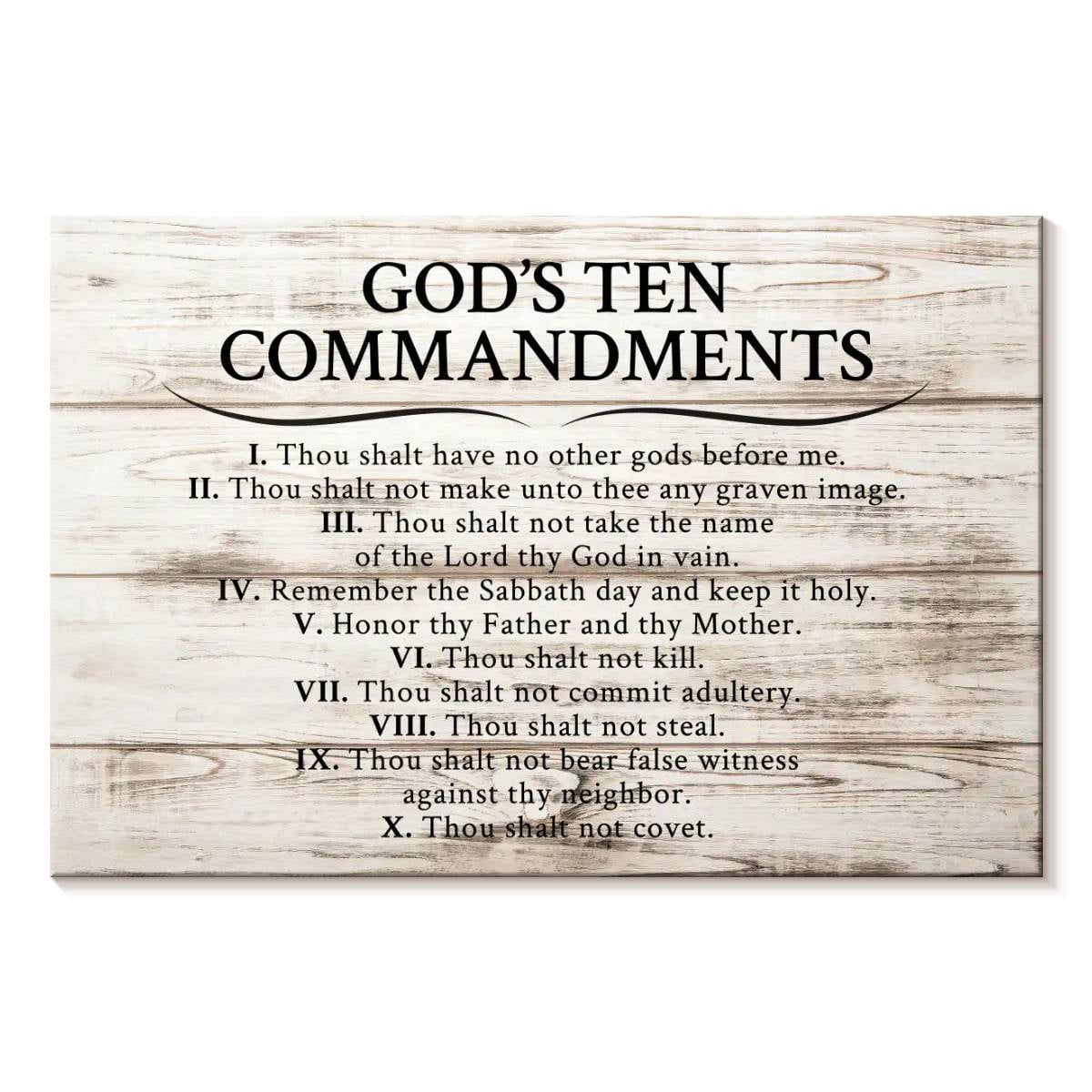 Elephant Stock God's Ten Commandments Wall Art - Horizontal Canvas Wall ...