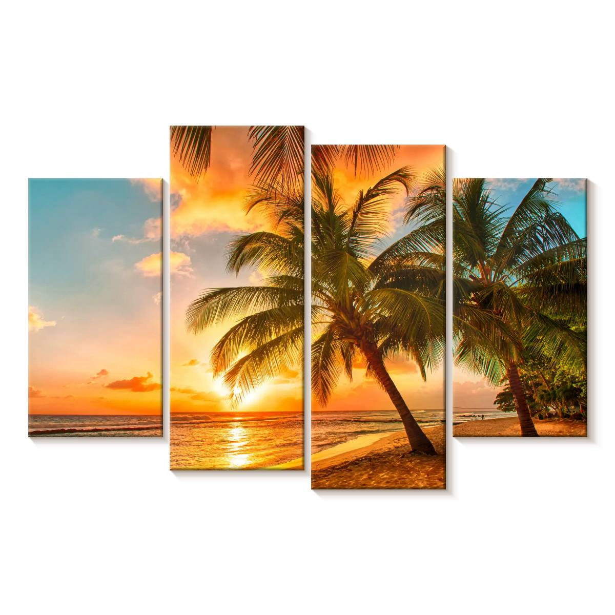 Elephant Stock Golden Barbados Beach Sunset Wall Art - Horizontal Multi ...
