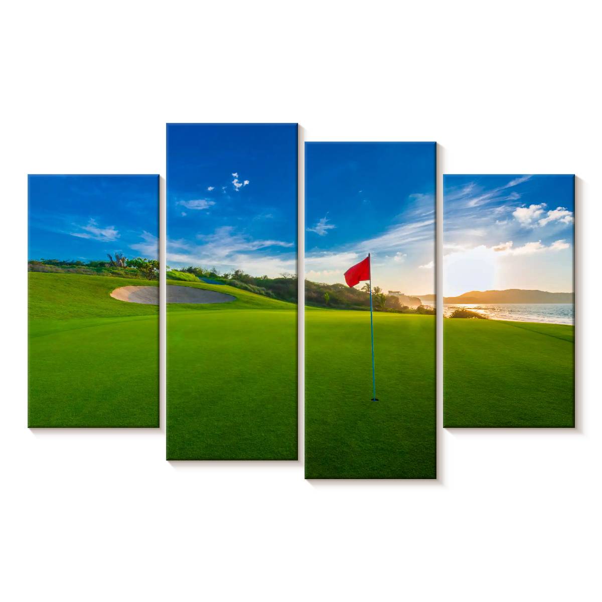 Elephant Stock Golf Course Red Flag Wall Art - Horizontal Multi Panel ...