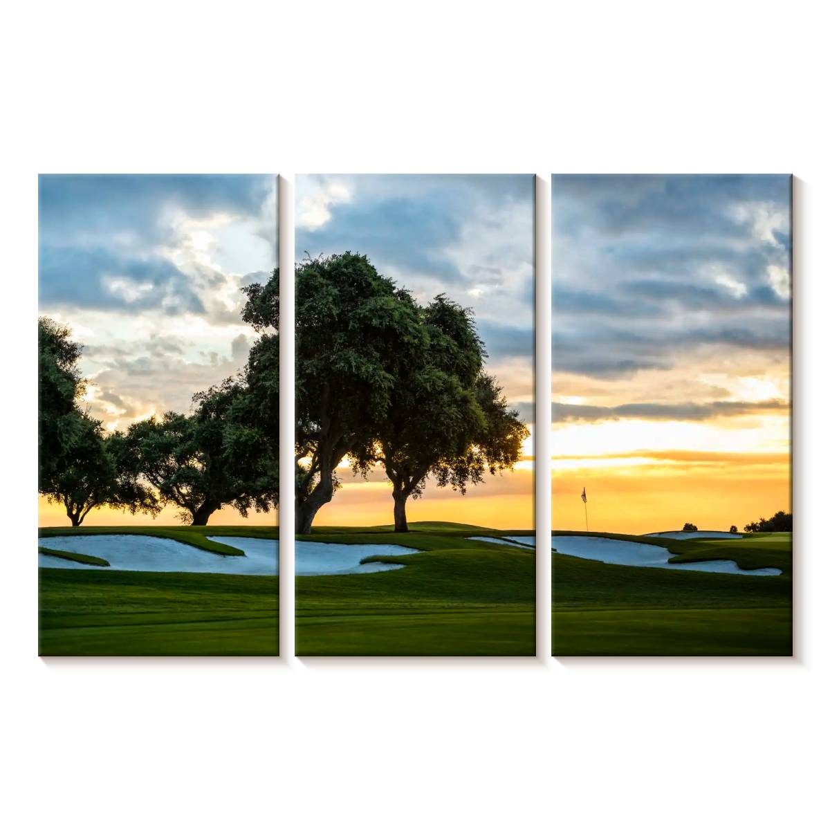 Elephant Stock Golf Course Sunset Sky Wall Art - Horizontal Multi Panel ...