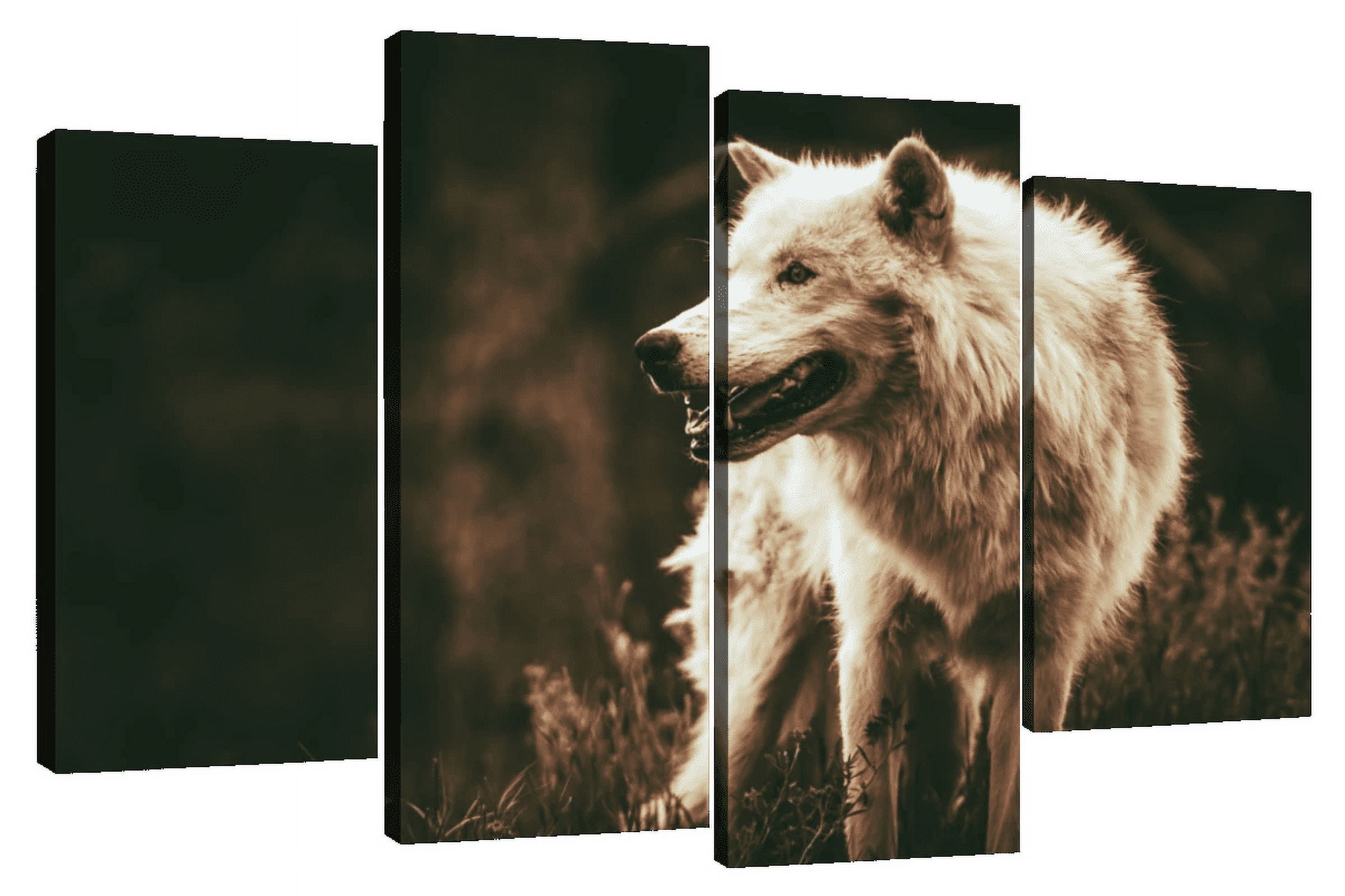 Elephant Stock Growling Alpha Wolf Wall Art - Horizontal Multi Panel ...