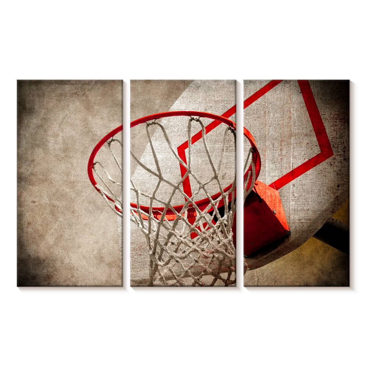 Elephant Stock Grunge Basketball Hoop Wall Art - Horizontal Multi Panel ...