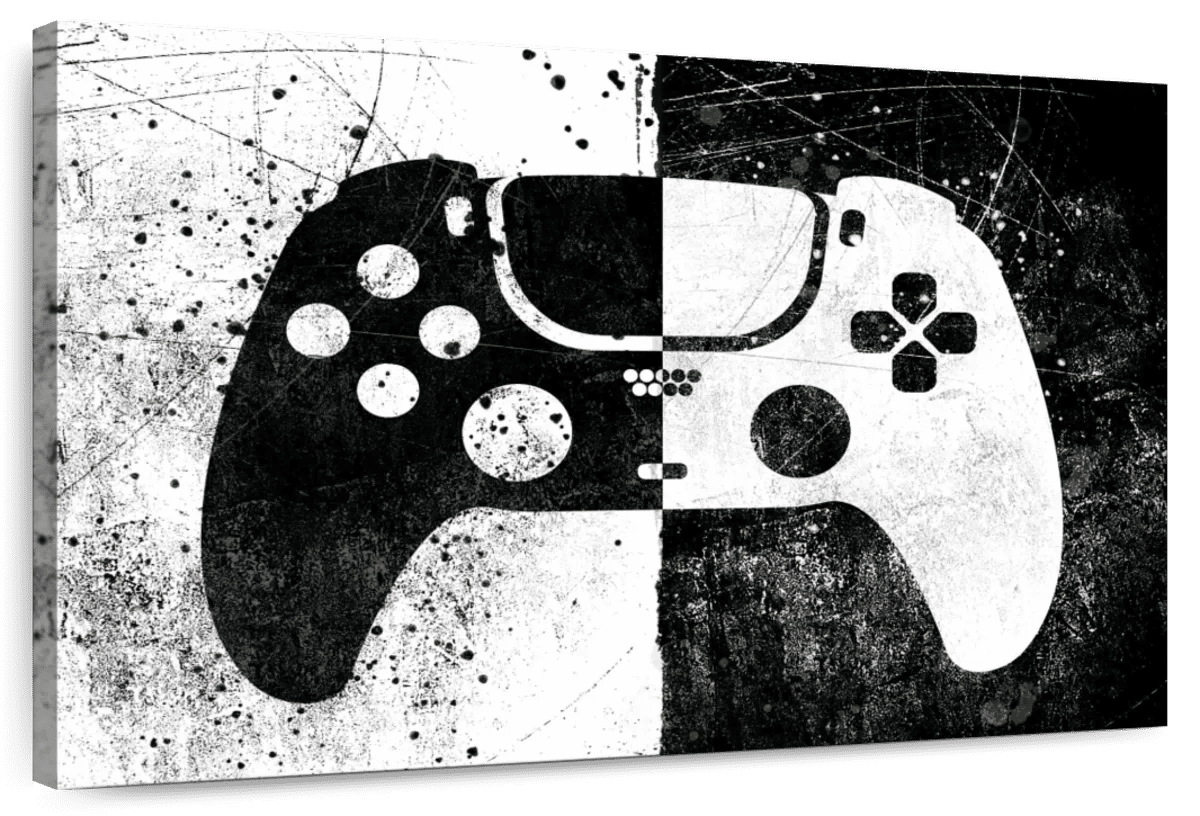 Elephant Stock Grunge Game Controller Wall Art - Horizontal Canvas Wall ...