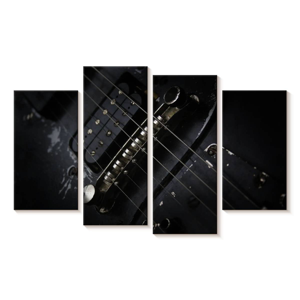 Elephant Stock Guitar In Black Wall Art - Horizontal Multi Panel Canvas ...
