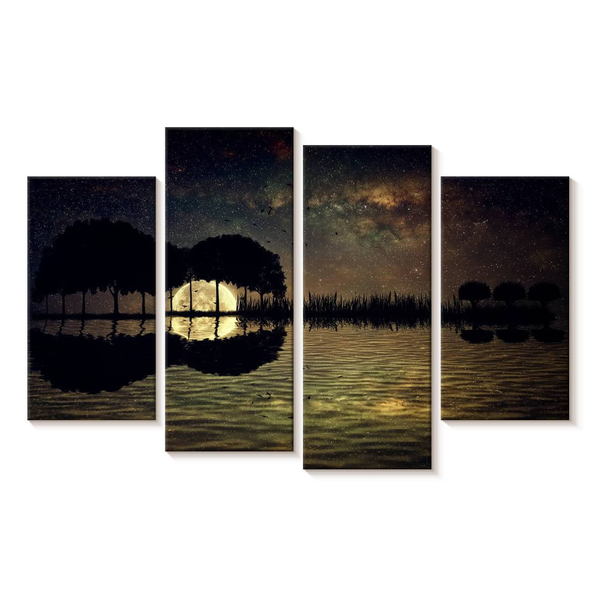 Elephant Stock Guitar Island Moonlight Wall Art - Horizontal Multi ...