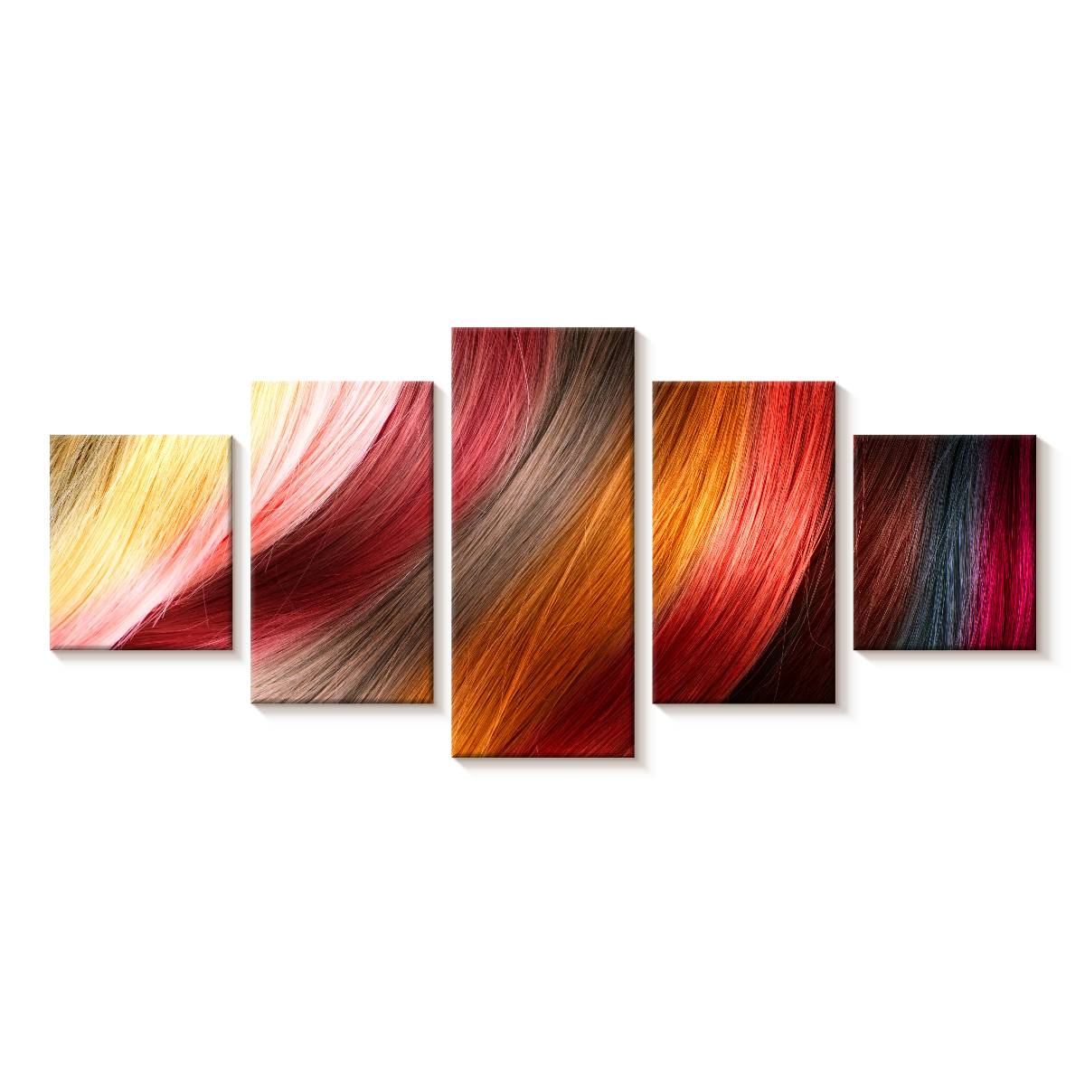 Elephant Stock Hair Wall Art - Horizontal Multi Panel Canvas - Living ...