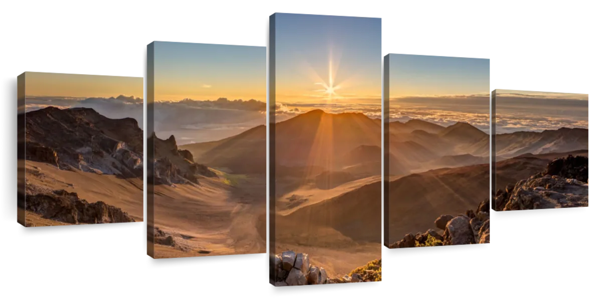 Elephant Stock Haleakala Volcano Golden Sunrise Wall Art - Horizontal ...