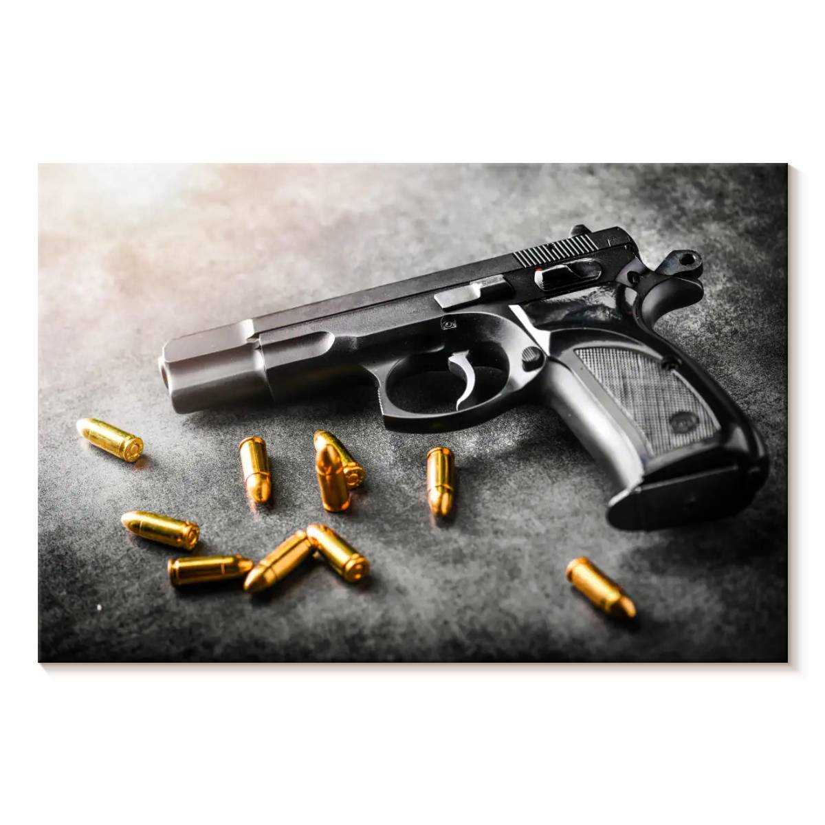 Elephant Stock Handgun And Bullets Wall Art - Horizontal Canvas Wall ...