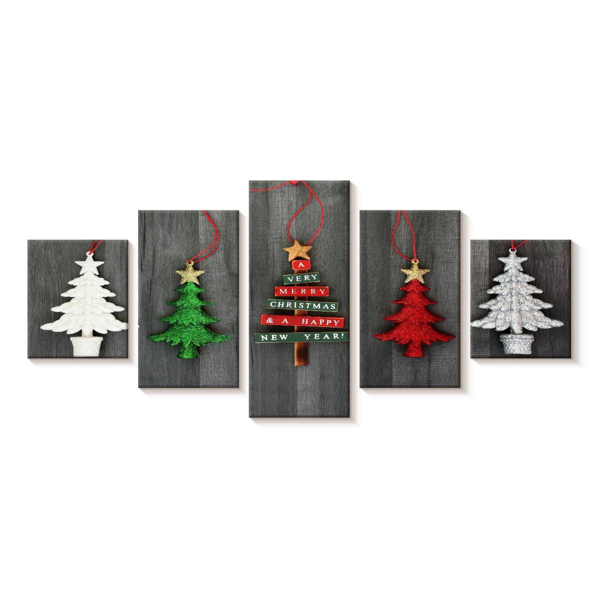 Elephant Stock Hanging Christmas Trees Wall Art - Horizontal Multi ...