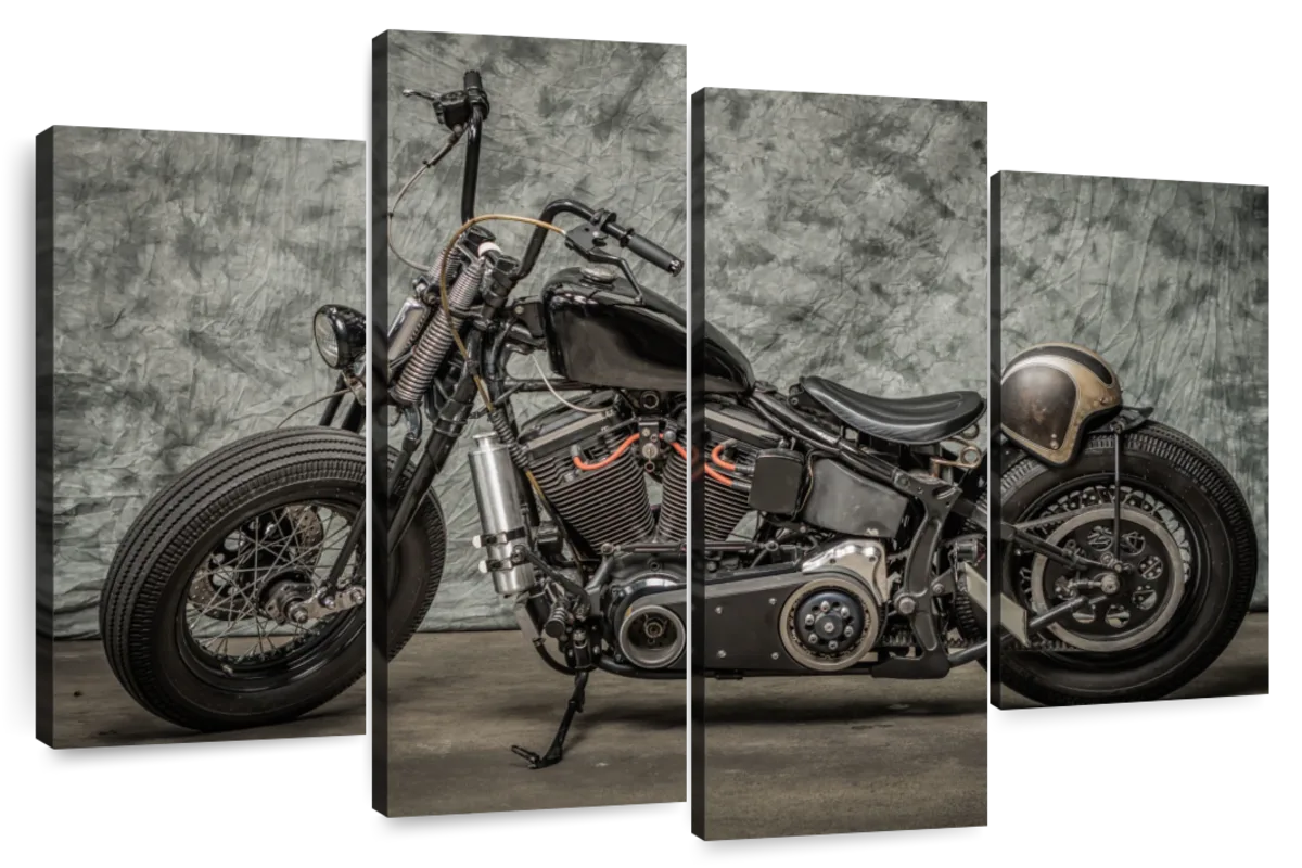 Elephant Stock Harley Davidson Chopper Wall Art - Horizontal Multi ...