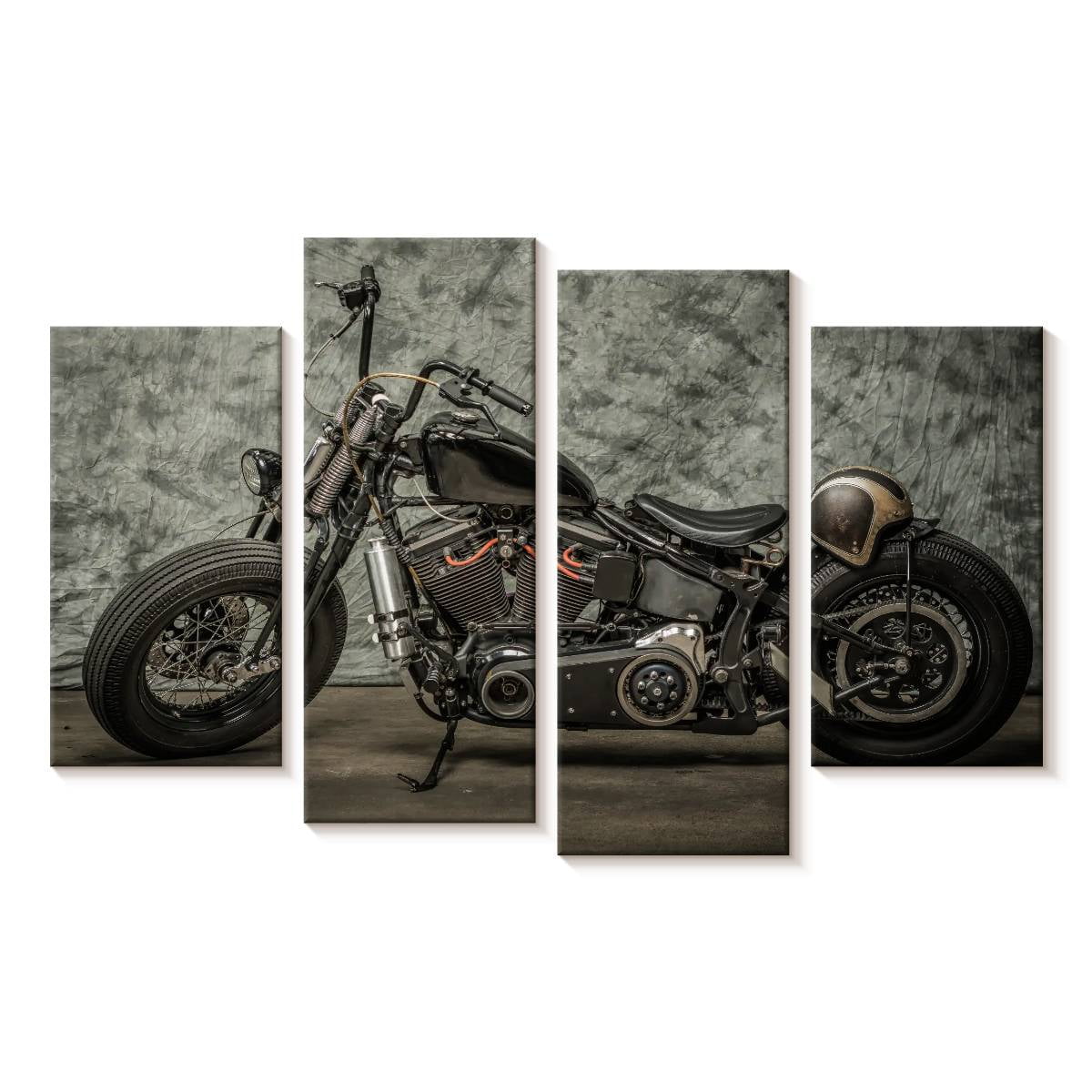 Elephant Stock Harley Davidson Chopper Wall Art - Horizontal Multi ...