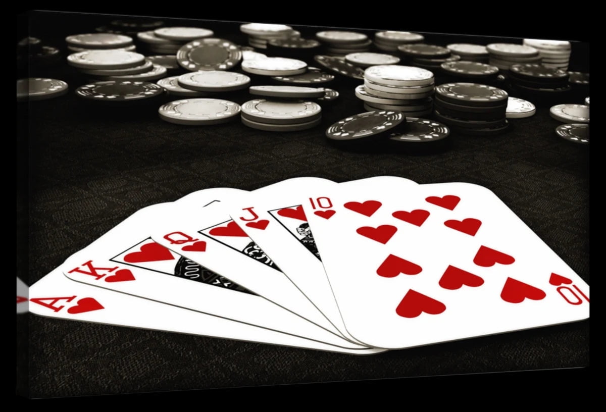 Elephant Stock Hearts Royal Flush Wall Art - Horizontal Canvas Wall Art - Living Room Wall Decor ...