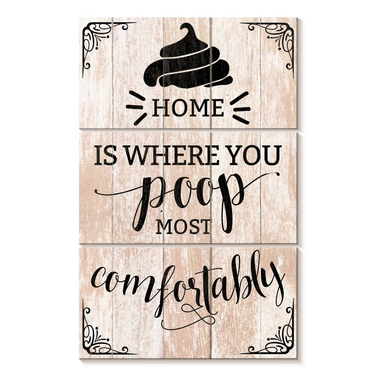 Elephant Stock Home Poop Typography Wall Art - Vertical Multi Panel ...
