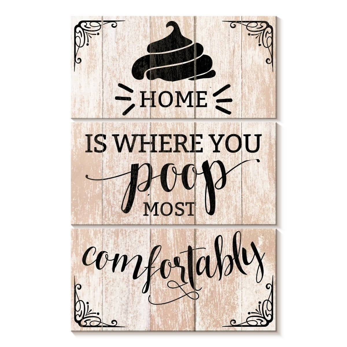 Elephant Stock Home Poop Typography Wall Art - Vertical Multi Panel ...