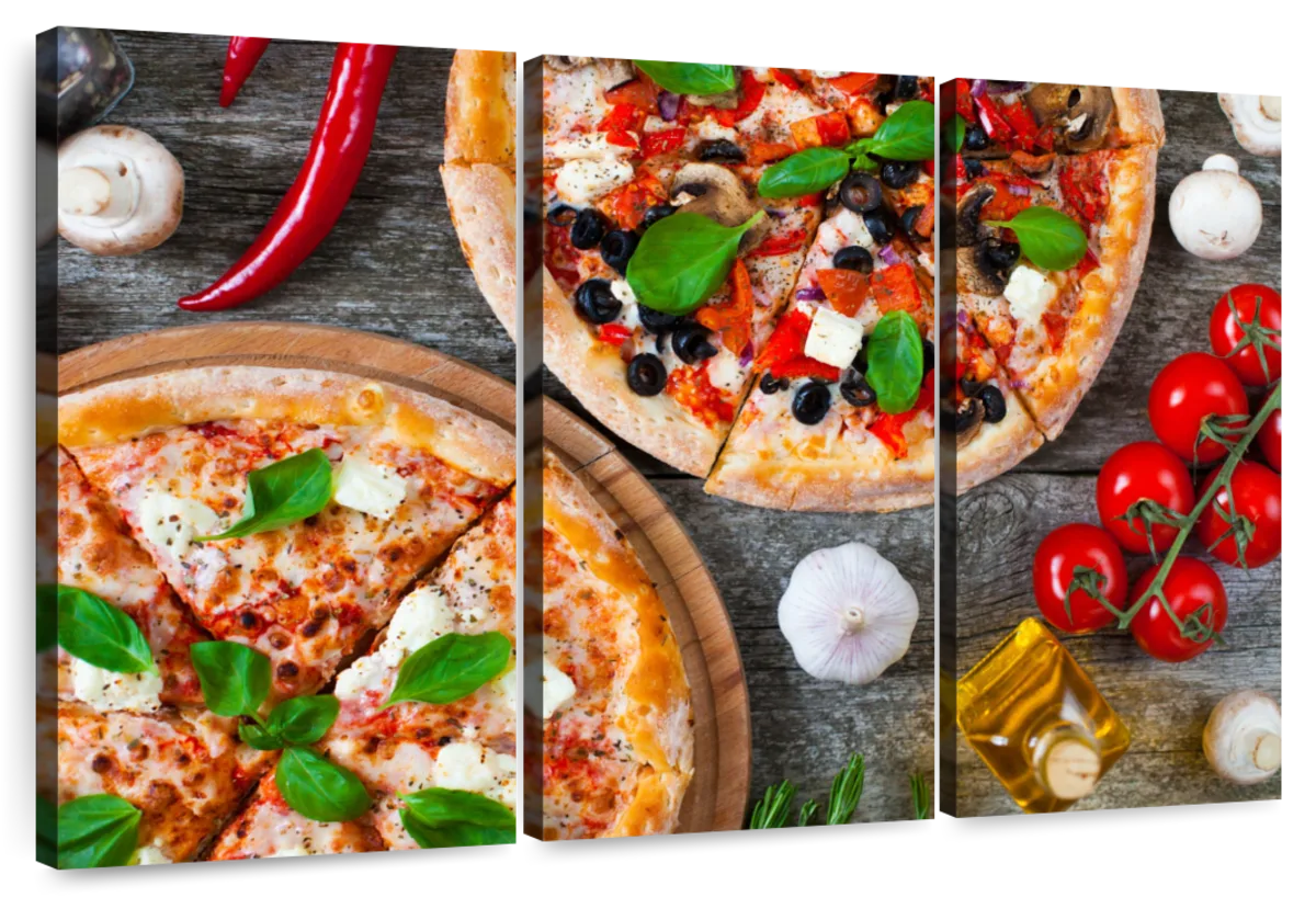Elephant Stock Homemade Pizza Wall Art - Horizontal Multi Panel Canvas ...