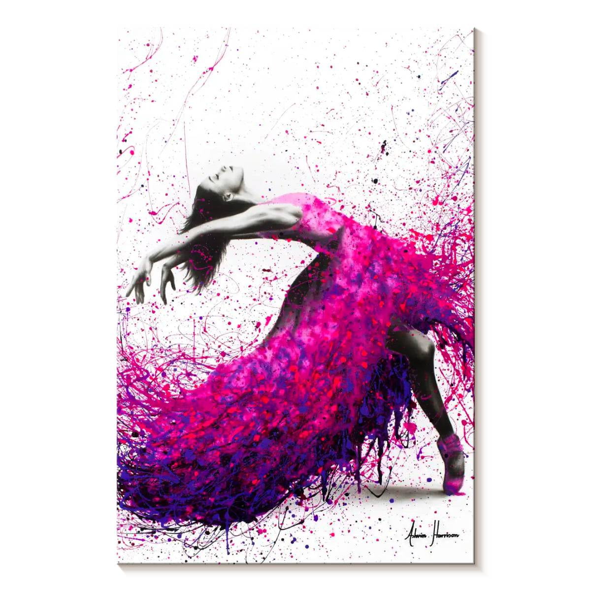 Elephant Stock Hot Magenta Dance Wall Art - Vertical Canvas Wall Art ...