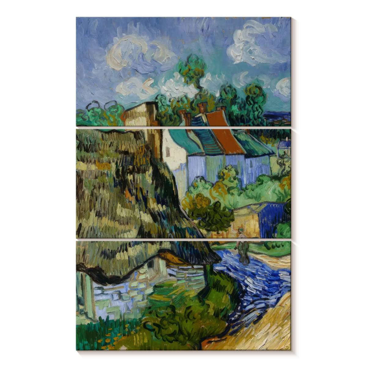 Elephant Stock Houses At Auvers 1890 Wall Art - Vertical Multi Panel ...