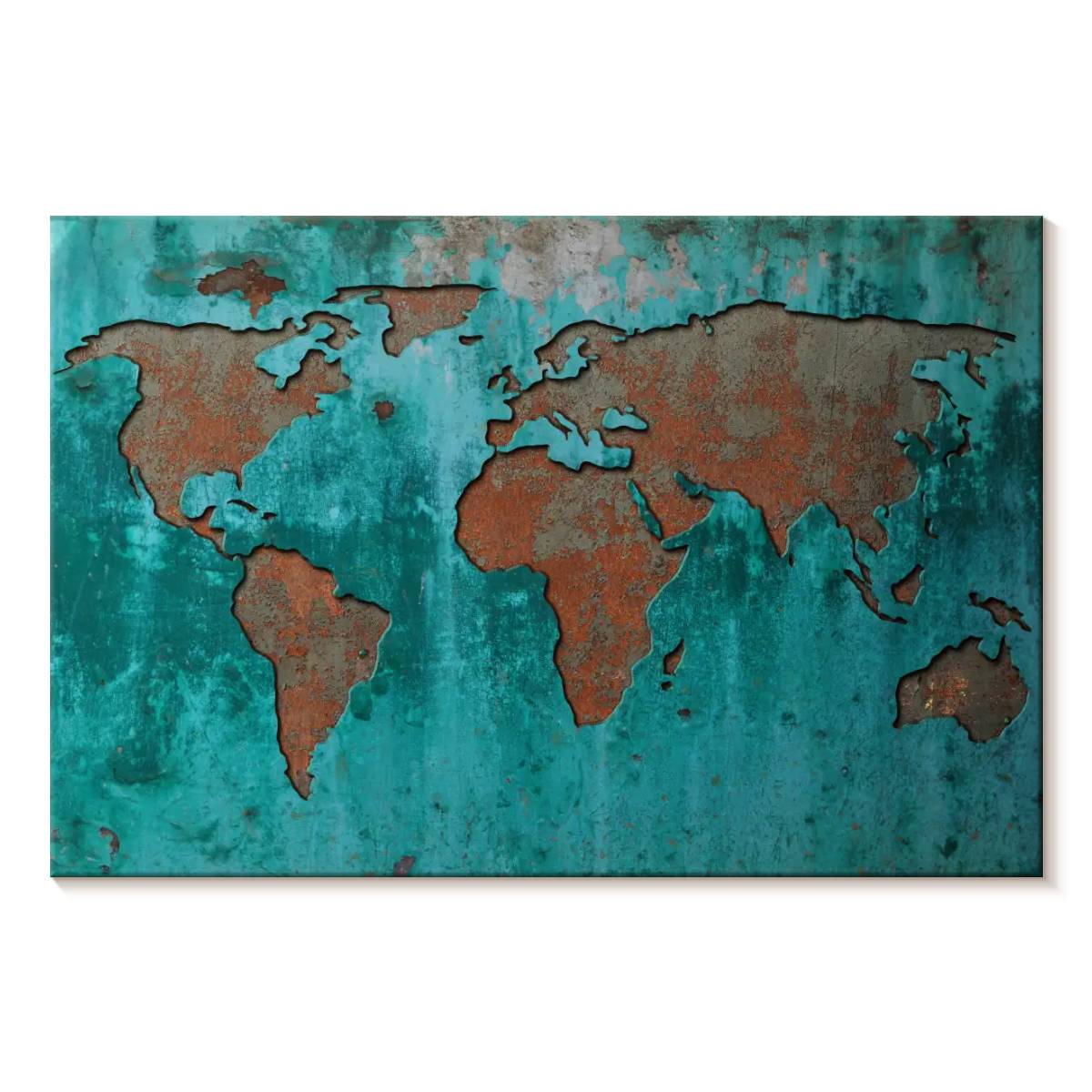 Elephant Stock Impression World Map Wall Art - Horizontal Canvas Wall ...