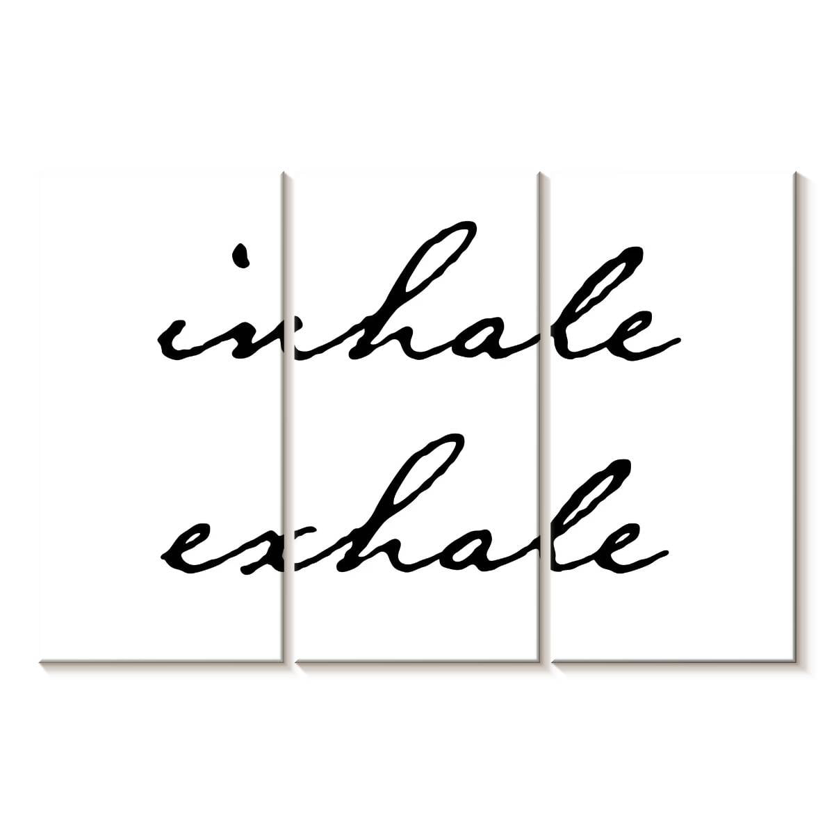 Elephant Stock Inhale Exhale Script Wall Art - Horizontal Multi Panel ...