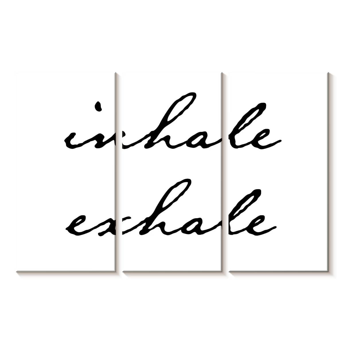 Elephant Stock Inhale Exhale Script Wall Art - Horizontal Multi Panel ...
