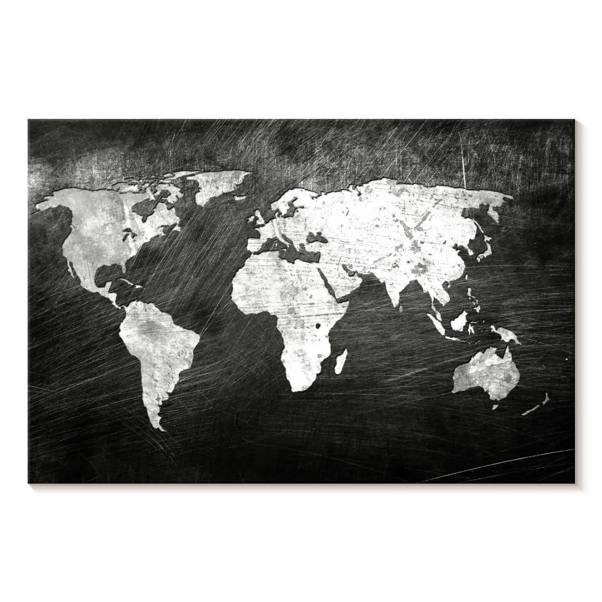 Elephant Stock Iron Impression World Map Wall Art - Horizontal Canvas ...