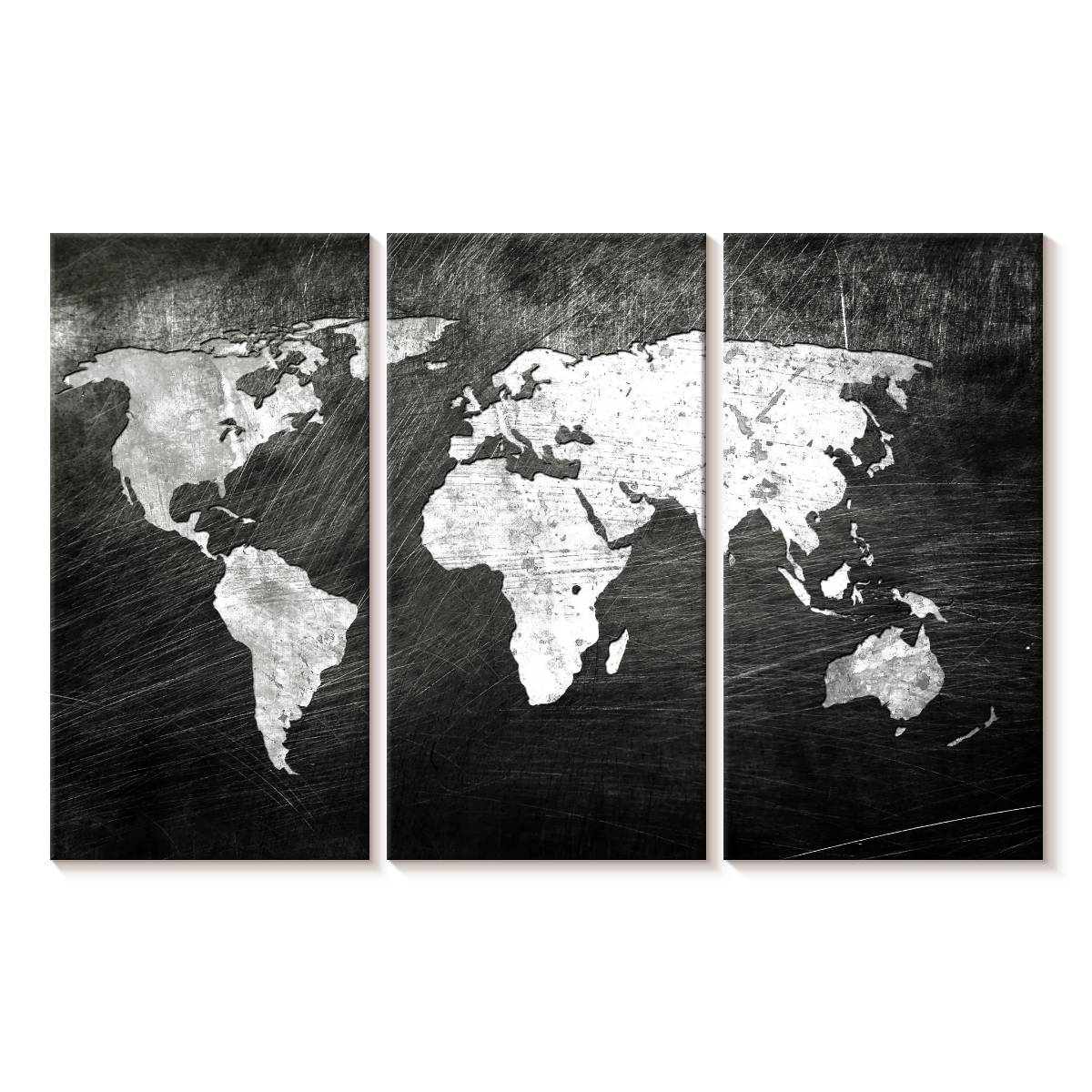 Elephant Stock Iron Impression World Map Wall Art - Horizontal Multi ...