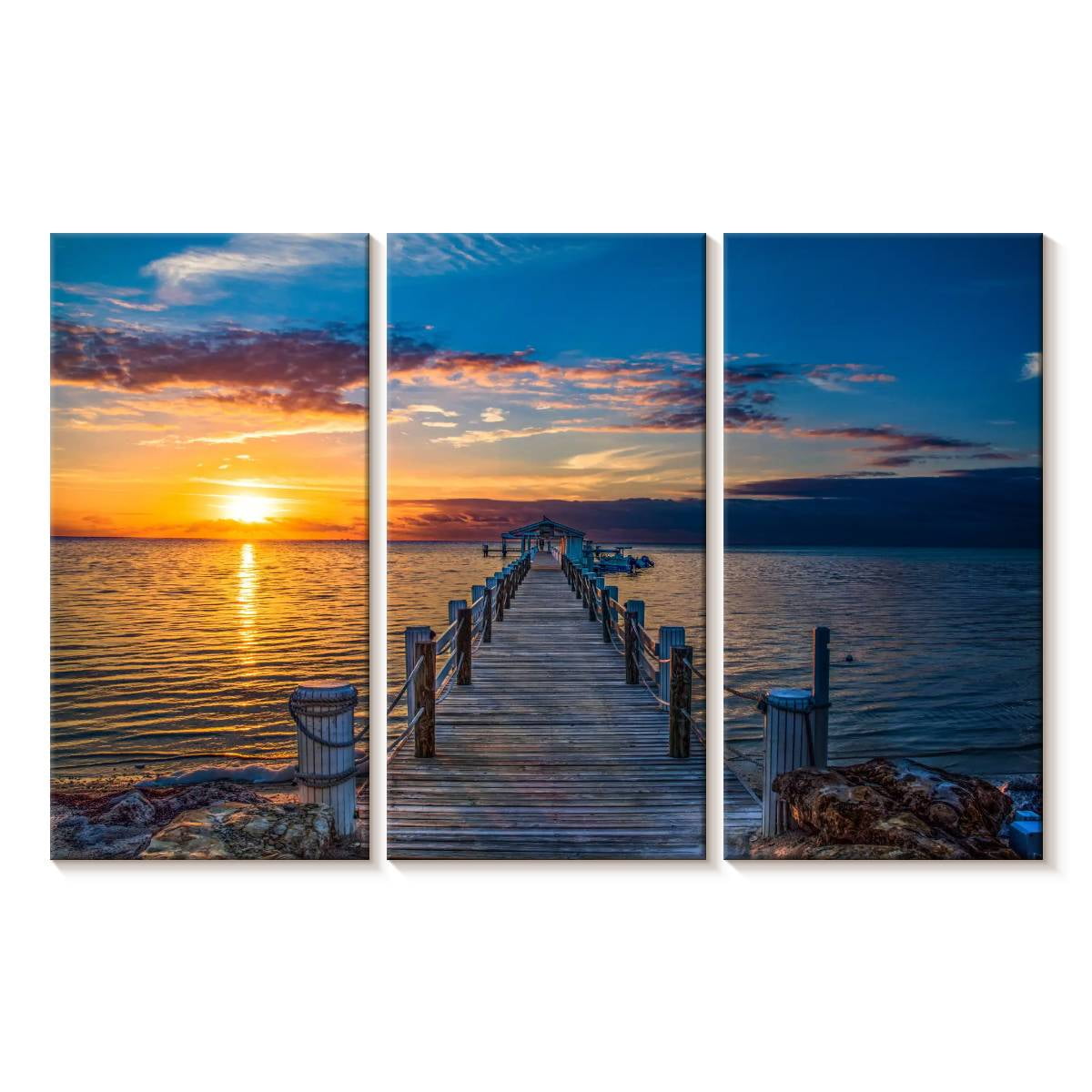 Elephant Stock Islamorada Dock Wall Art - Horizontal Multi Panel Canvas ...
