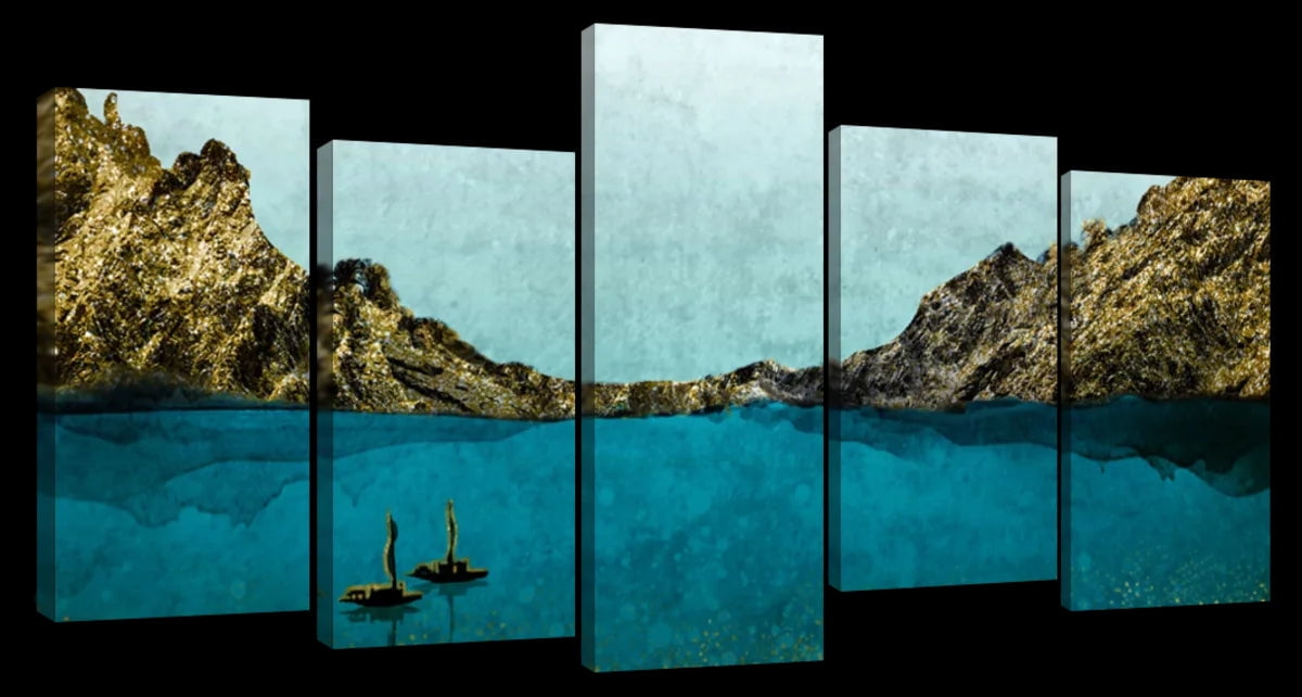 Elephant Stock Island Hopping Wall Art - Horizontal Multi Panel Canvas ...